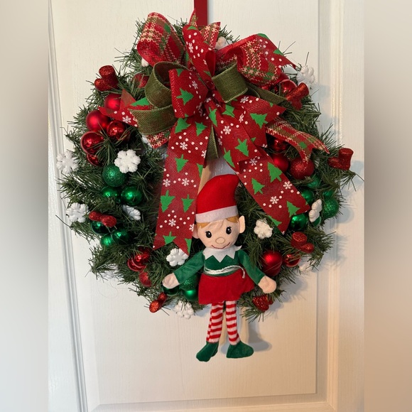 Holiday | Holiday Elf Wreath With Red And Green Accents | Poshmark